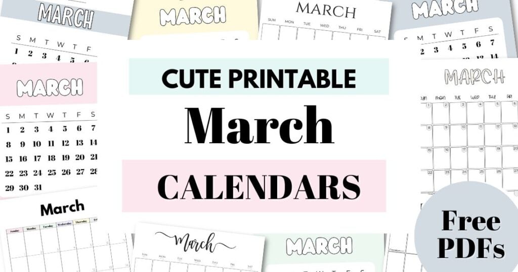 Printable Calendars by Saturday Gift (Free & Super Cute)