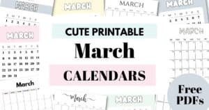 Printable Calendars by Saturday Gift (Free & Super Cute)
