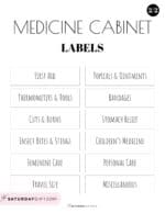26 Free Printable Medicine Cabinet Labels - Simple, Elegant & Practical