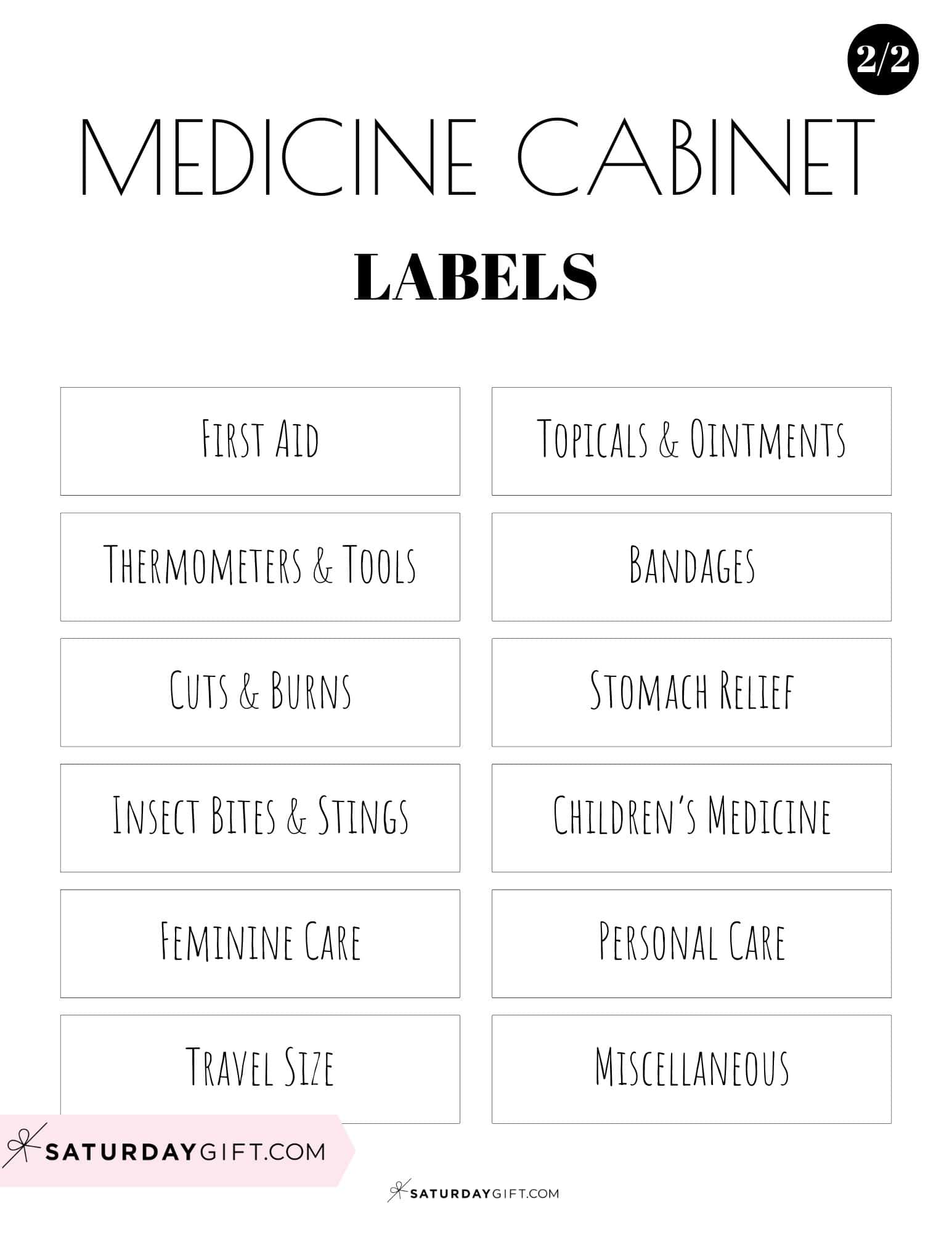 26 Free Printable Medicine Cabinet Labels - Simple, Elegant & Practical