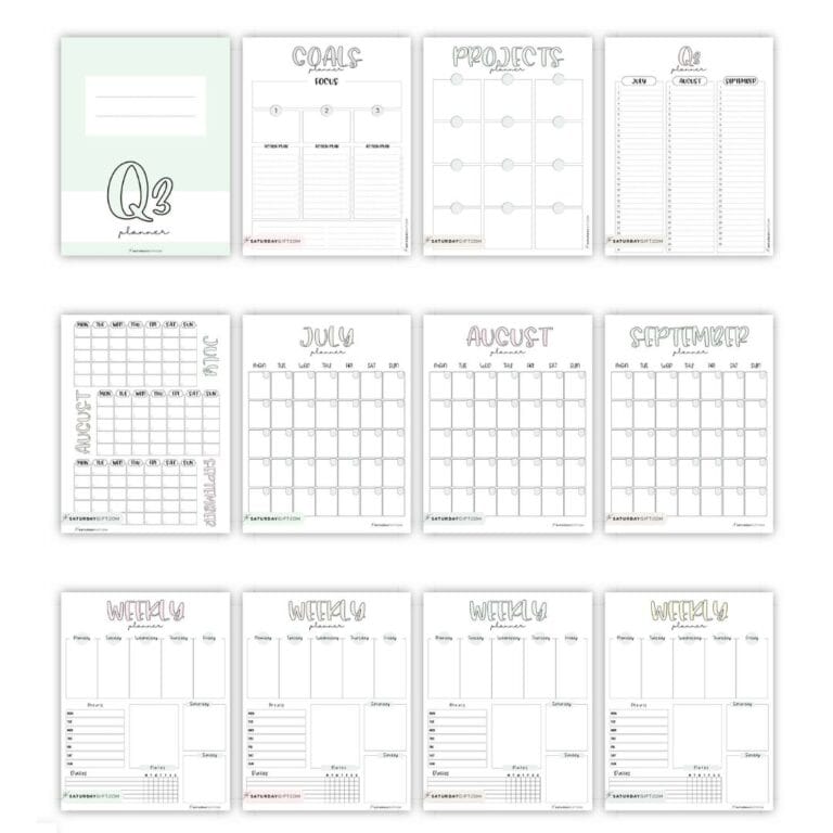 Q3 Planner - 21 Cute & Free Printables