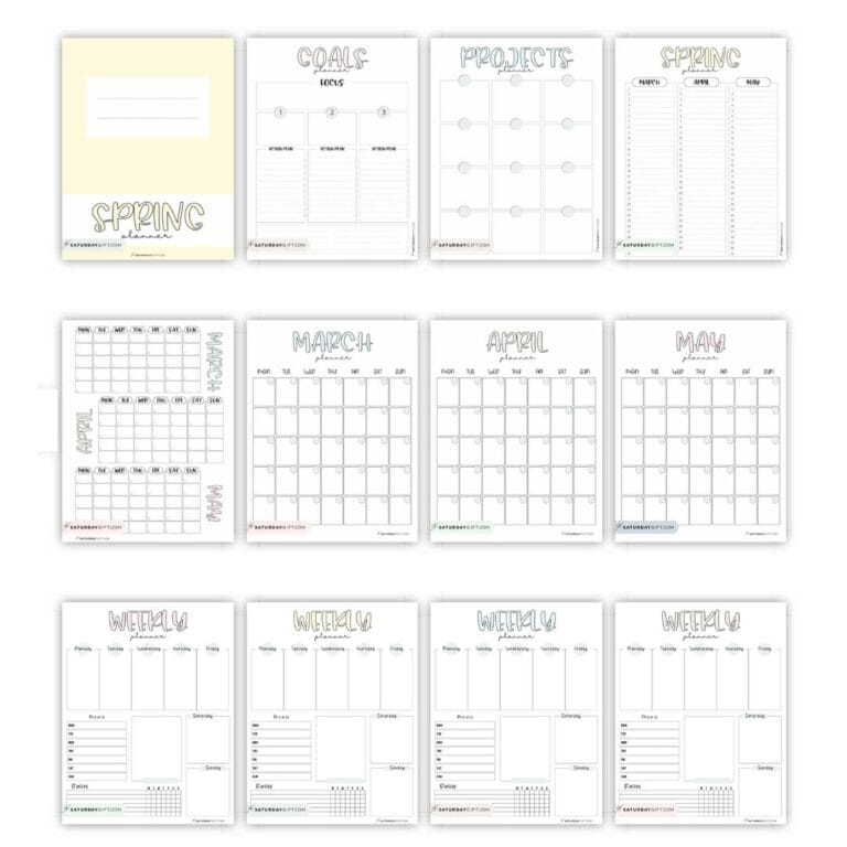 Spring Planner - 21 Pages - Cute & Free Printables