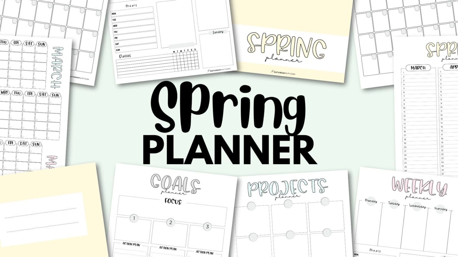 Spring Planner - 21 Pages - Cute & Free Printables