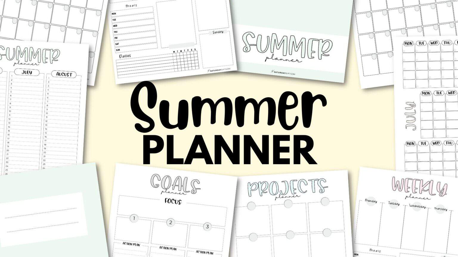 Summer Planner - 21 Cute & Free Printables