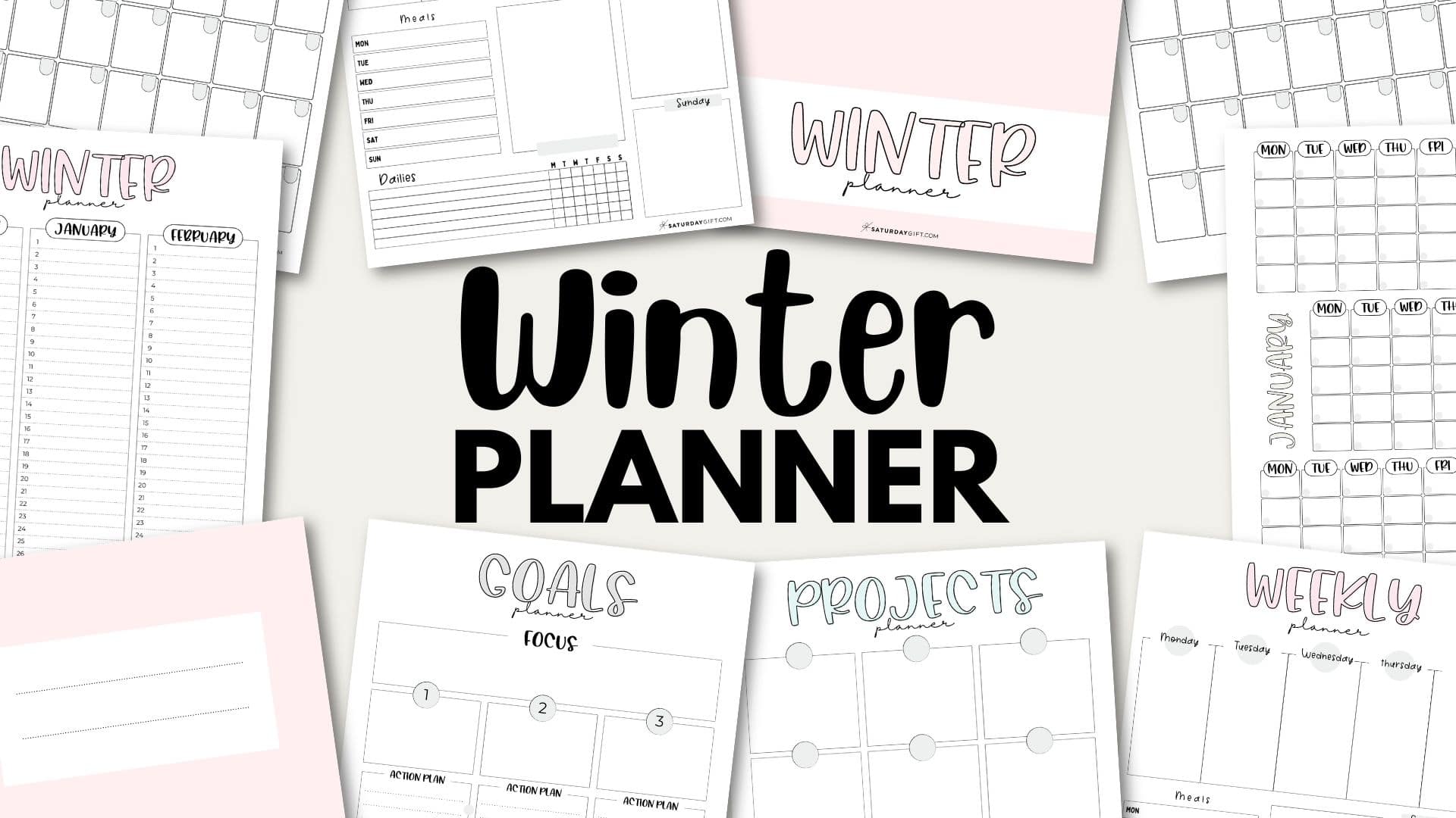 Complete Winter Planner - 21 Pages - Cute & Free Printables