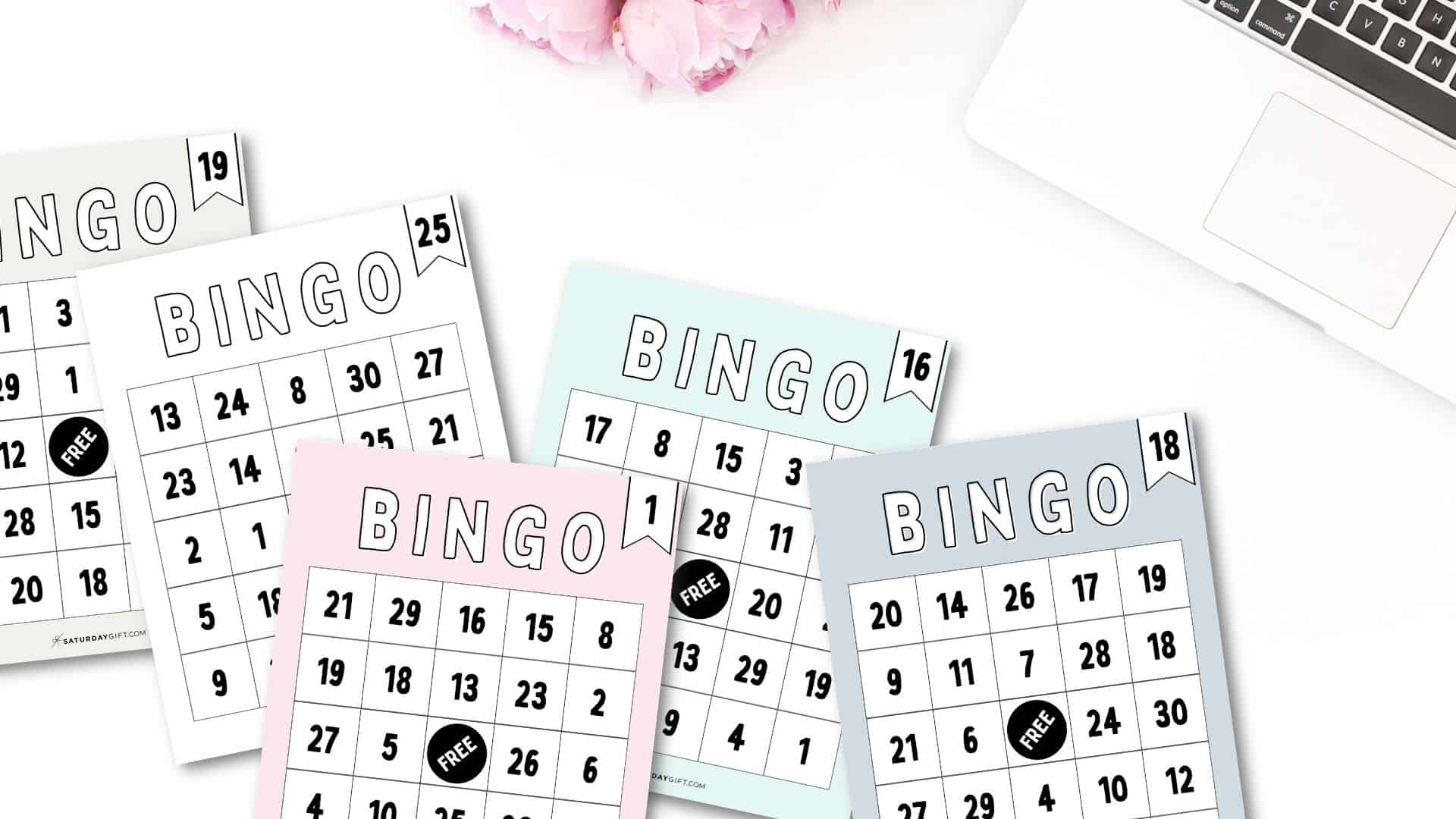 Cute & Free Printable Bingo Cards - 30 Cards + Calling Sheet | SaturdayGift
