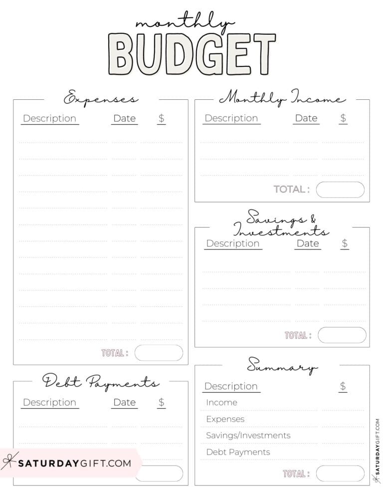 37 Budget Planners & Trackers - Cute & Free Printables