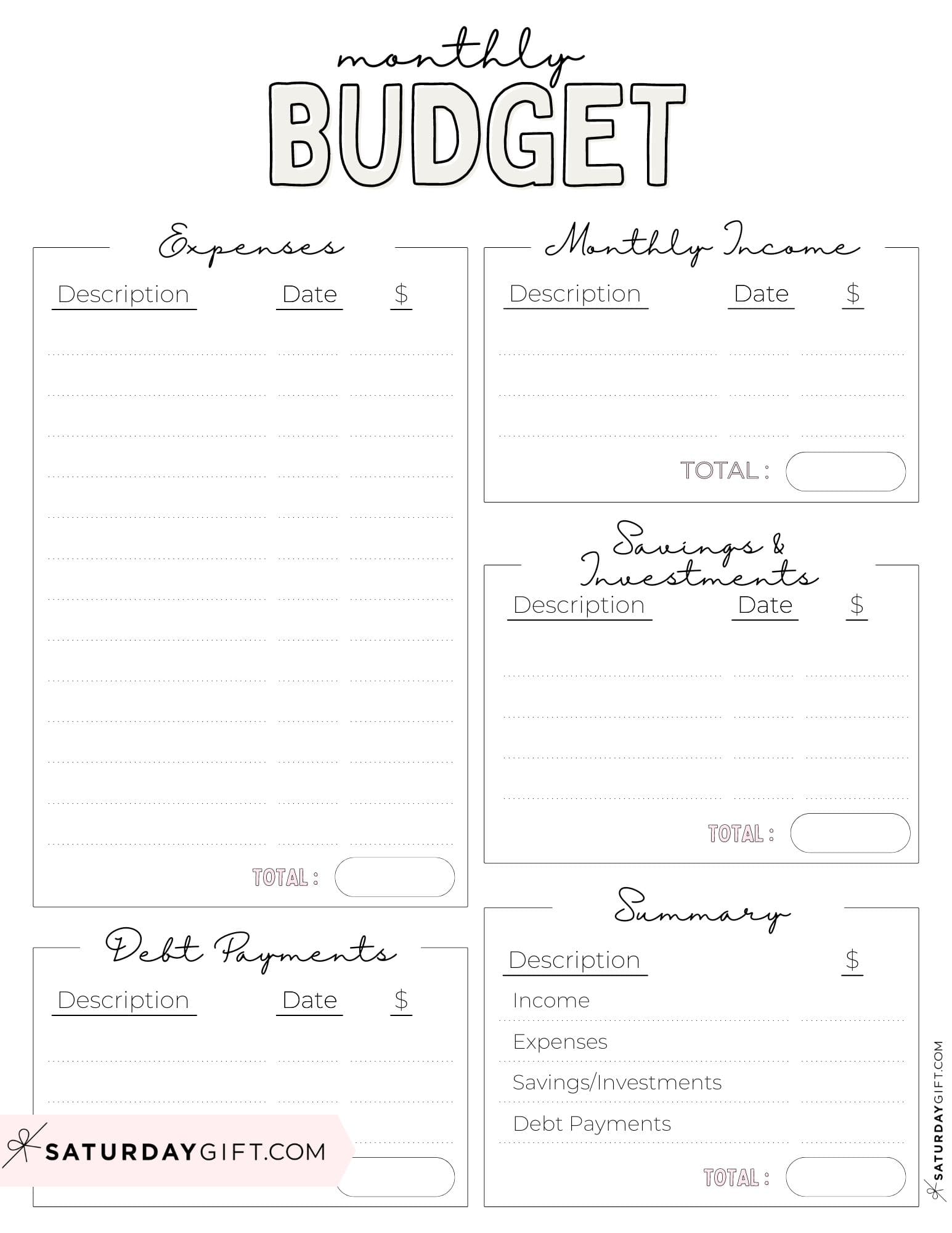 37 Budget Planners & Trackers - Cute & Free Printables