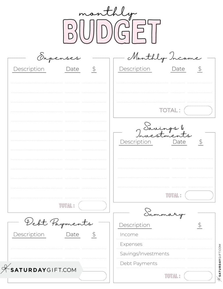 37 Budget Planners & Trackers - Cute & Free Printables