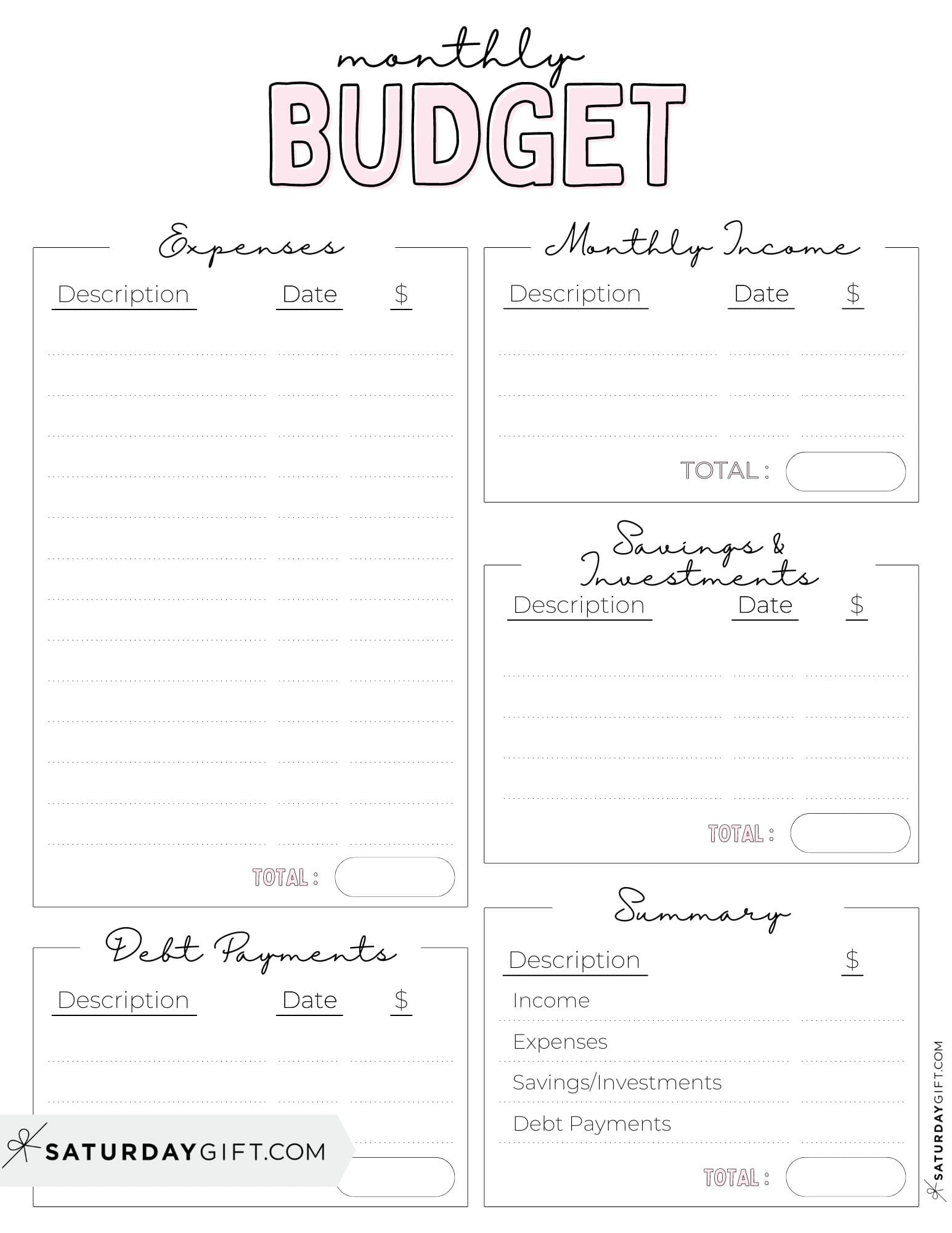 37 Budget Planners & Trackers - Cute & Free Printables