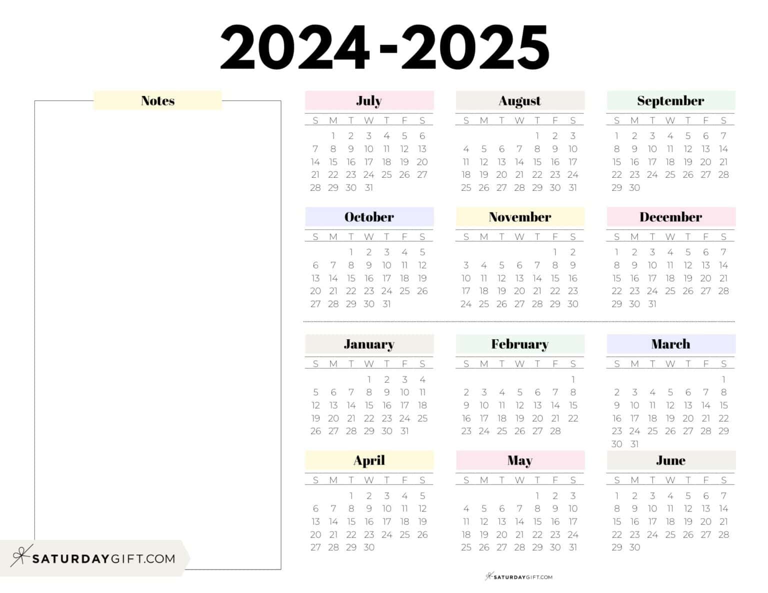 School Calendar Template - 17 Cute Printable Academic Calendars 2024/25