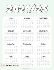 School Calendar Template - 17 Cute Printable Academic Calendars 2024/25
