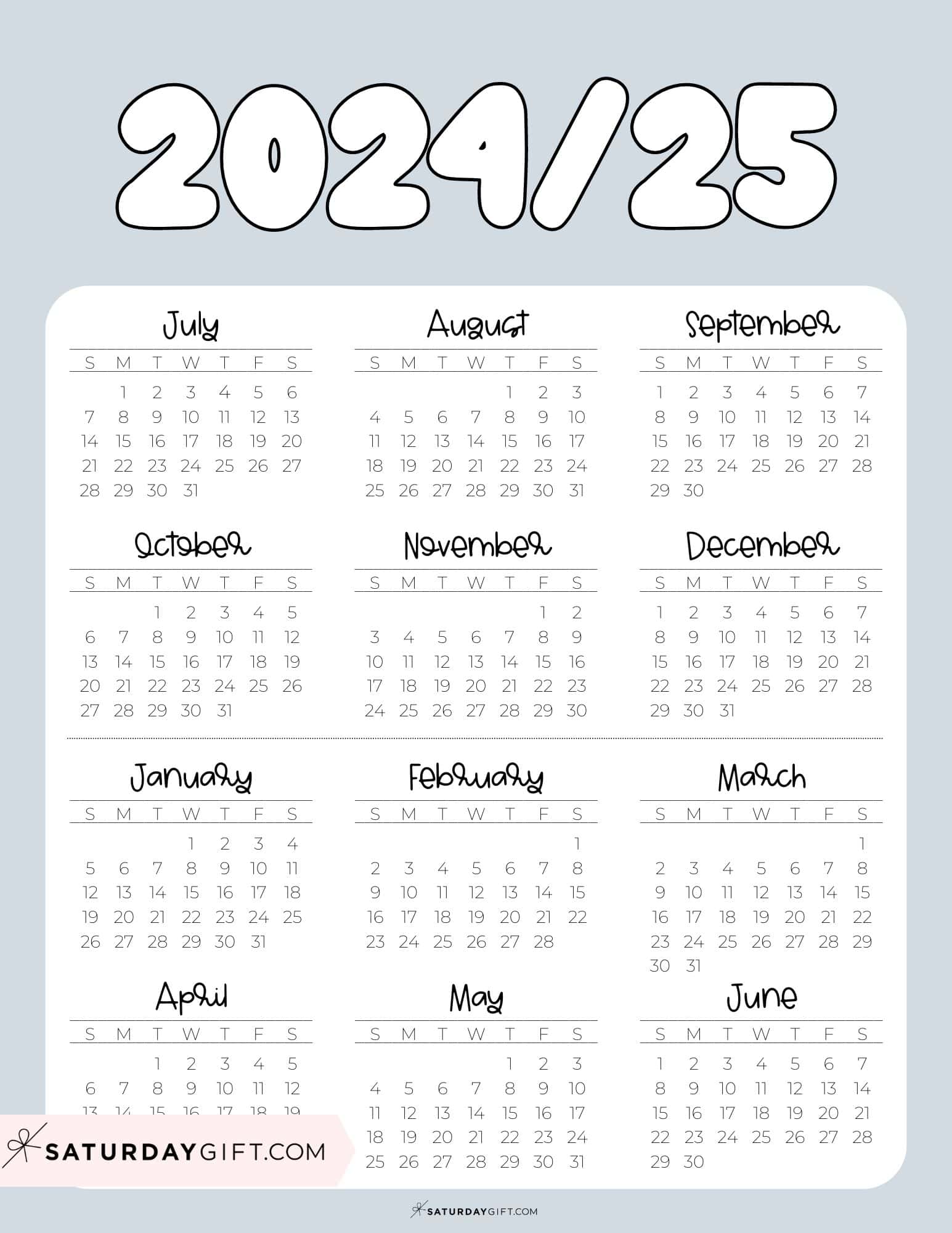 School Calendar Template - 17 Cute Printable Academic Calendars 2024/25