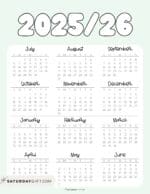 25/26 School Year Calendar printables - 17 Academic Calendars 2025-2026
