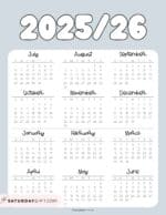 25/26 School Year Calendar printables - 17 Academic Calendars 2025-2026