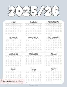 25/26 School Year Calendar printables - 17 Academic Calendars 2025-2026