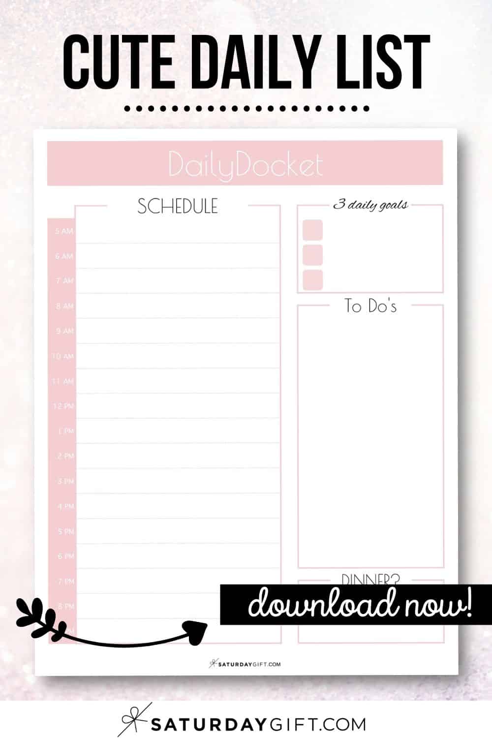 Printable Daily Docket Planner - How to Have a Productive Day