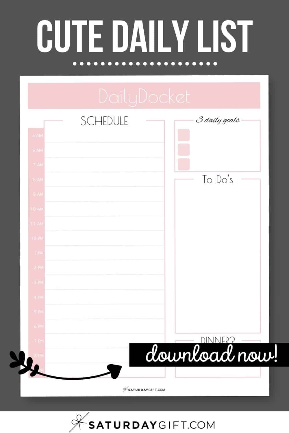 Printable Daily Docket Planner - How to Have a Productive Day