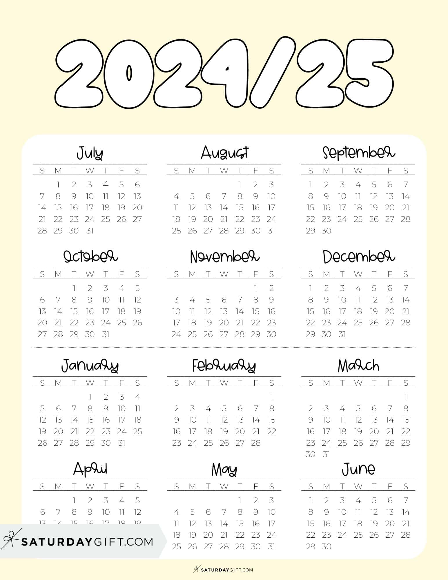 School Calendar Template - 17 Cute Printable Academic Calendars 2024/25