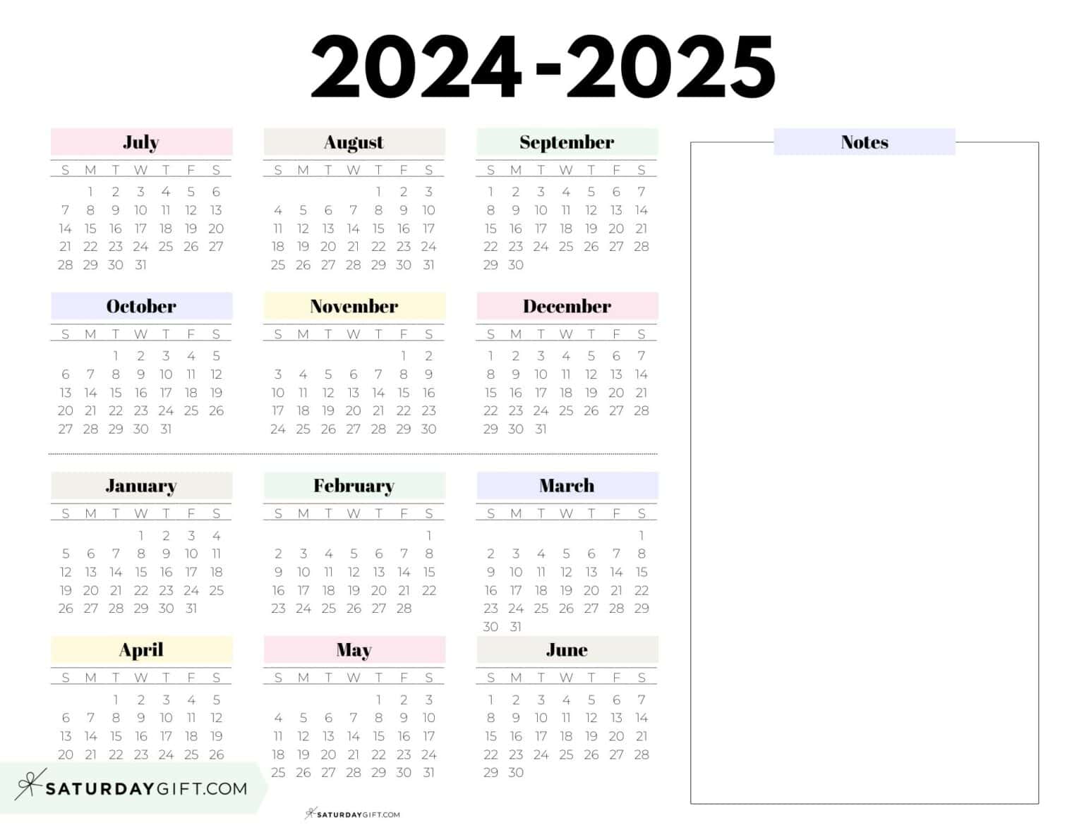 School Calendar Template - 17 Cute Printable Academic Calendars 2024/25