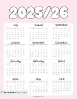 25/26 School Year Calendar printables - 17 Academic Calendars 2025-2026