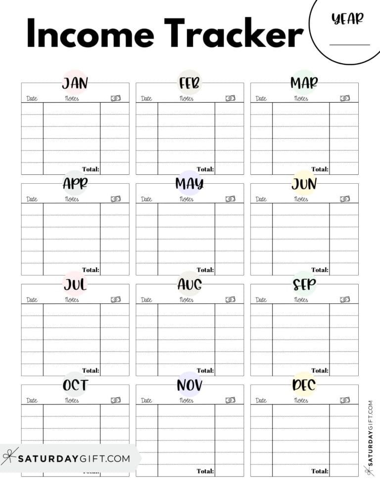 Income Tracker Printable - 19 Cute & Free Printable Templates