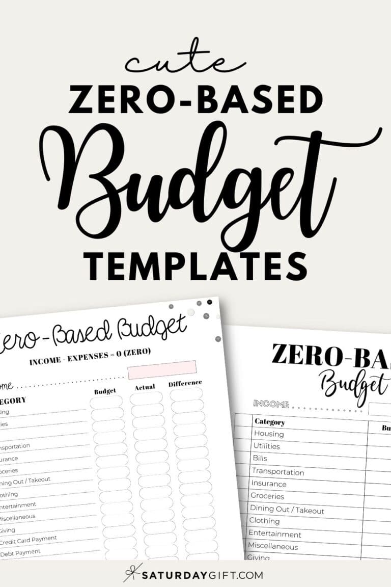 Zero-Based Budget Template - 7 Cute & Free Printables (+ Tips)