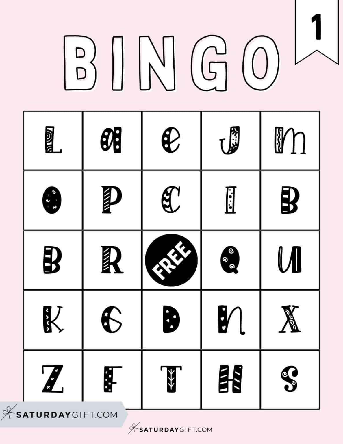 Alphabet Bingo Printable - Cute & Free ABC Bingo Cards | SaturdayGift