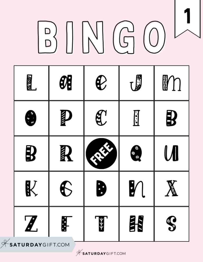 Alphabet Bingo Printable - Cute & Free ABC Bingo Cards | SaturdayGift