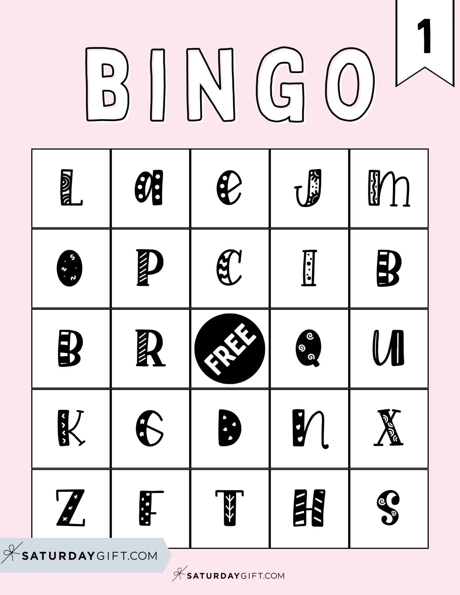 Alphabet Bingo Printable - Cute & Free ABC Bingo Cards | SaturdayGift