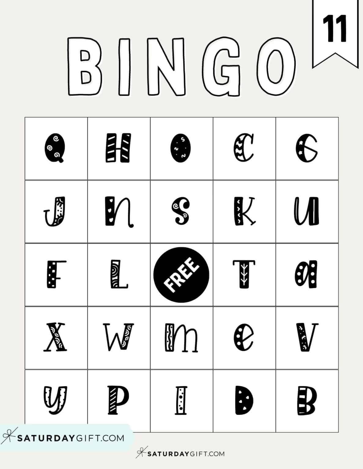 Alphabet Bingo Printable - Cute & Free ABC Bingo Cards | SaturdayGift