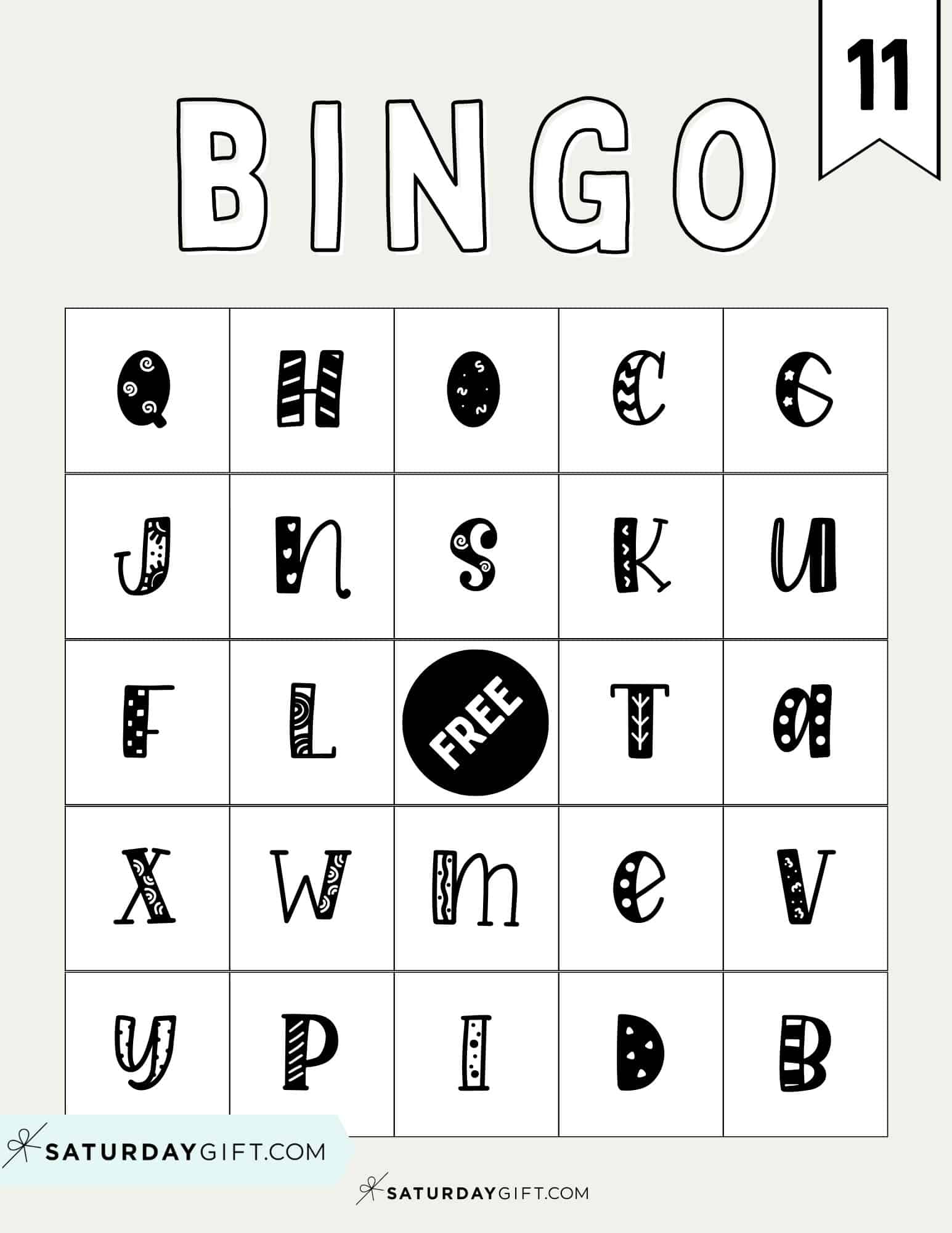 Alphabet Bingo Printable - Cute & Free ABC Bingo Cards | SaturdayGift