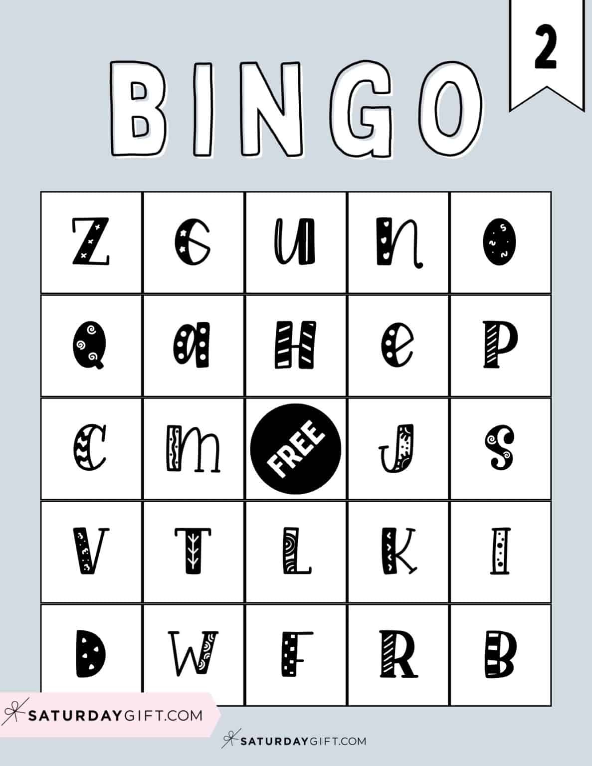 Alphabet Bingo Printable - Cute & Free ABC Bingo Cards | SaturdayGift