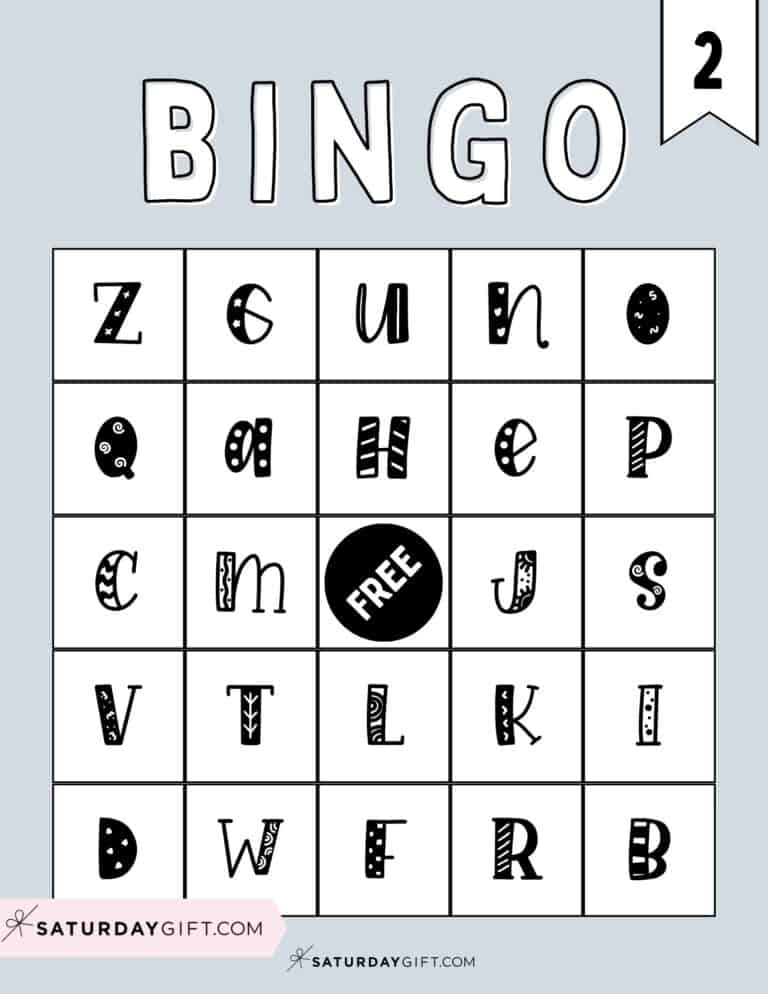 Alphabet Bingo Printable - Cute & Free ABC Bingo Cards | SaturdayGift