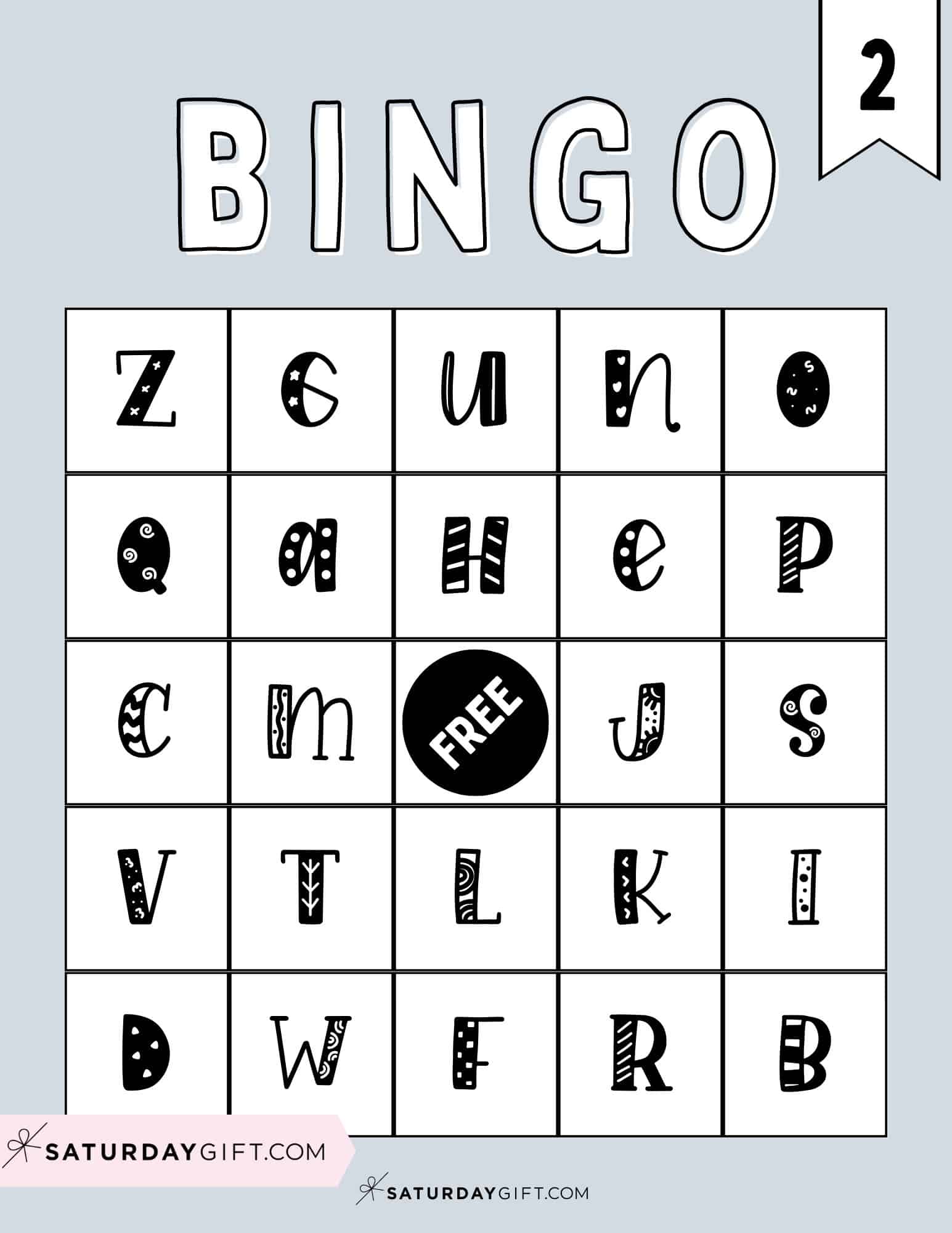 Alphabet Bingo Printable - Cute & Free ABC Bingo Cards | SaturdayGift