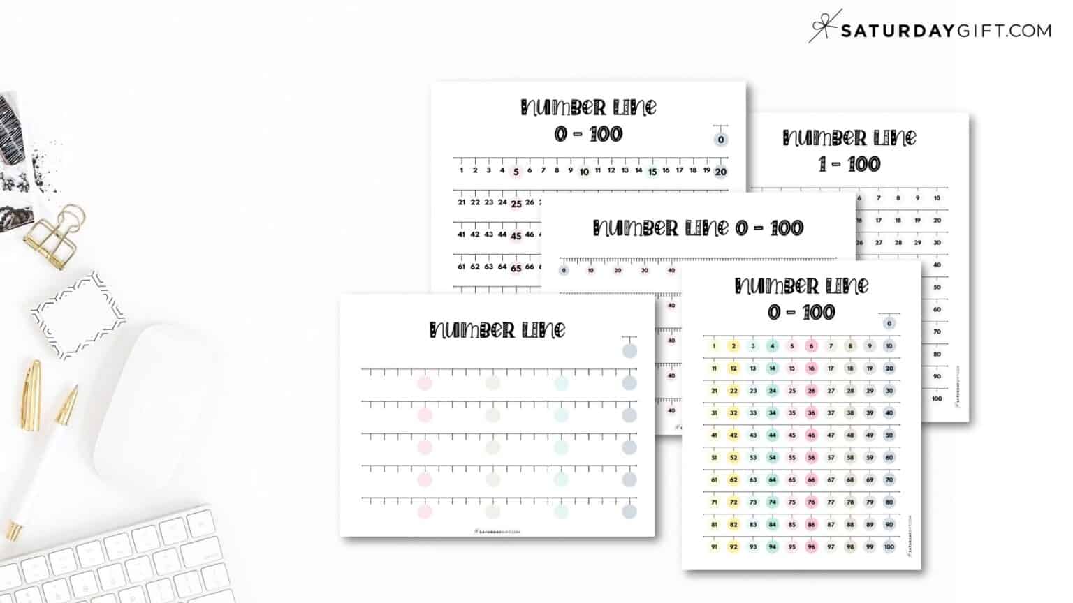 Number Line 1 to 100 & 0 to 100 - 10 Cute & Free Printables