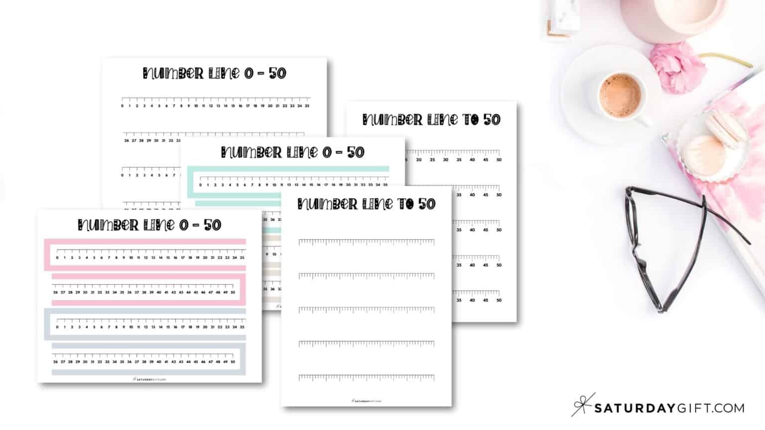 Number Line to 50 - 5 Cute & Free Printables and Blank Worksheets