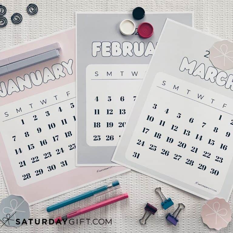 Cute Colorful Calendar Templates 2025 - Free Printables