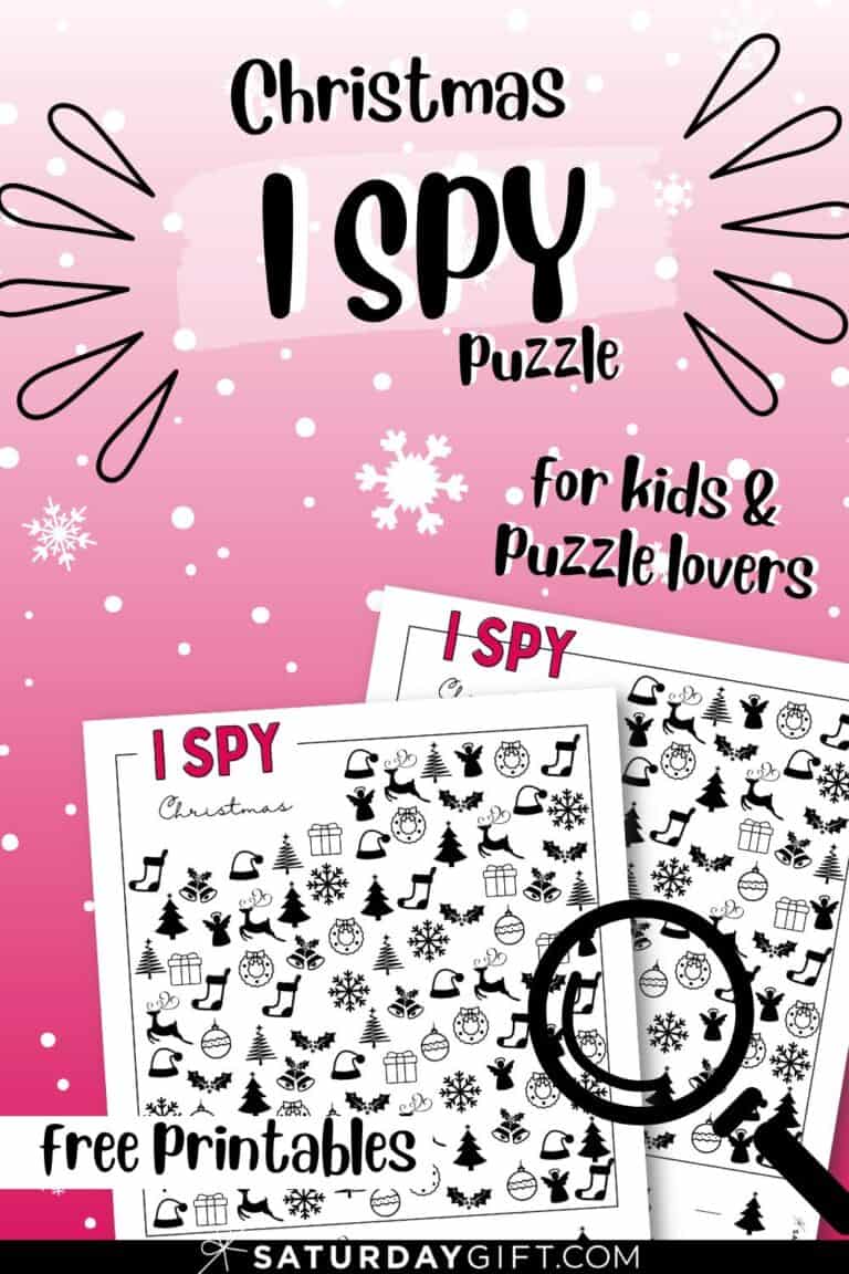 Christmas I Spy printable - Cute & Free | SaturdayGift