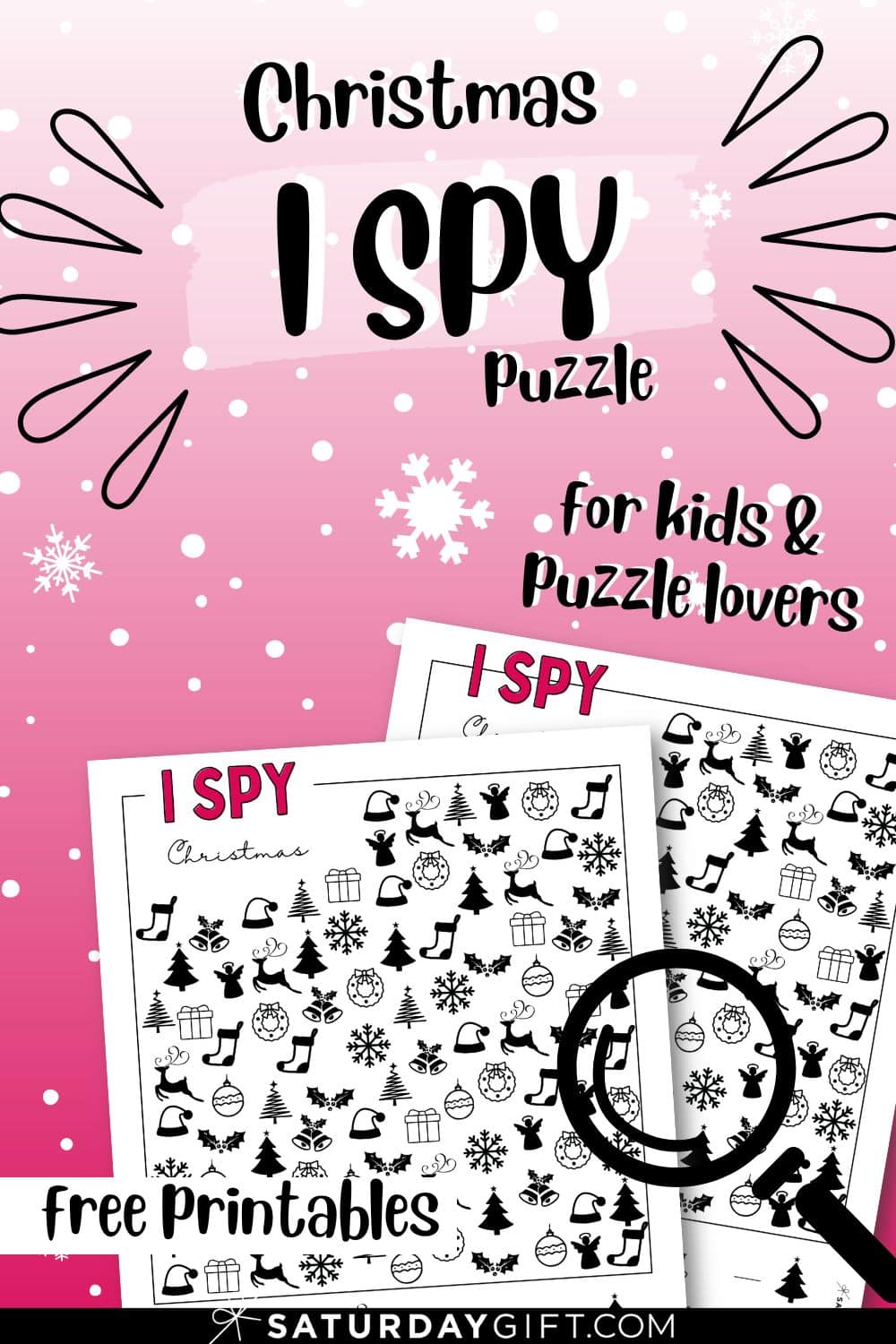 Christmas I Spy printable - Cute & Free | SaturdayGift