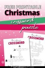 Christmas Crossword Puzzle - Cute & Free Printable | SaturdayGift