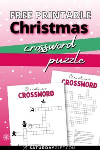 Christmas Crossword Puzzle - Cute & Free Printable | SaturdayGift