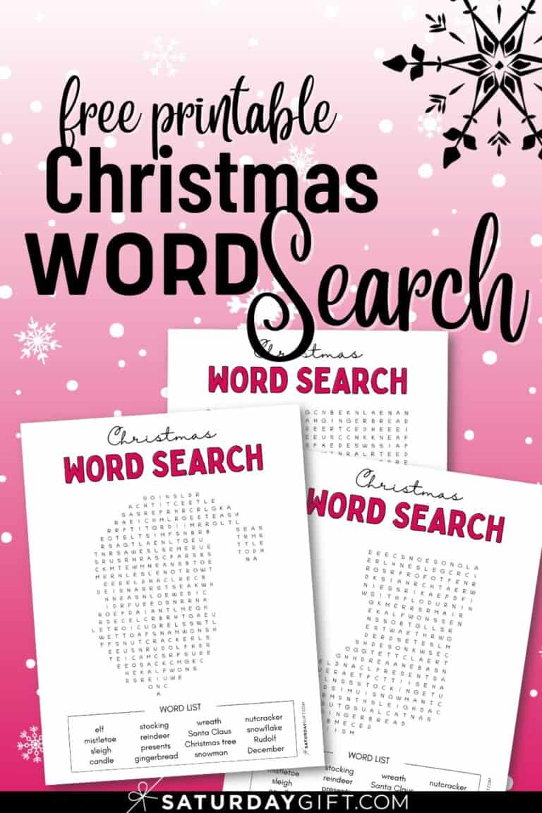 Christmas Word Search - Cute & Free Printables | SaturdayGift