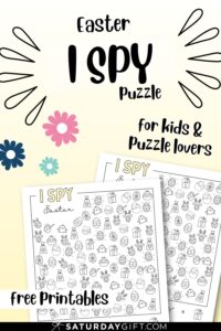 Easter I Spy printable - Cute & Free | SaturdayGift