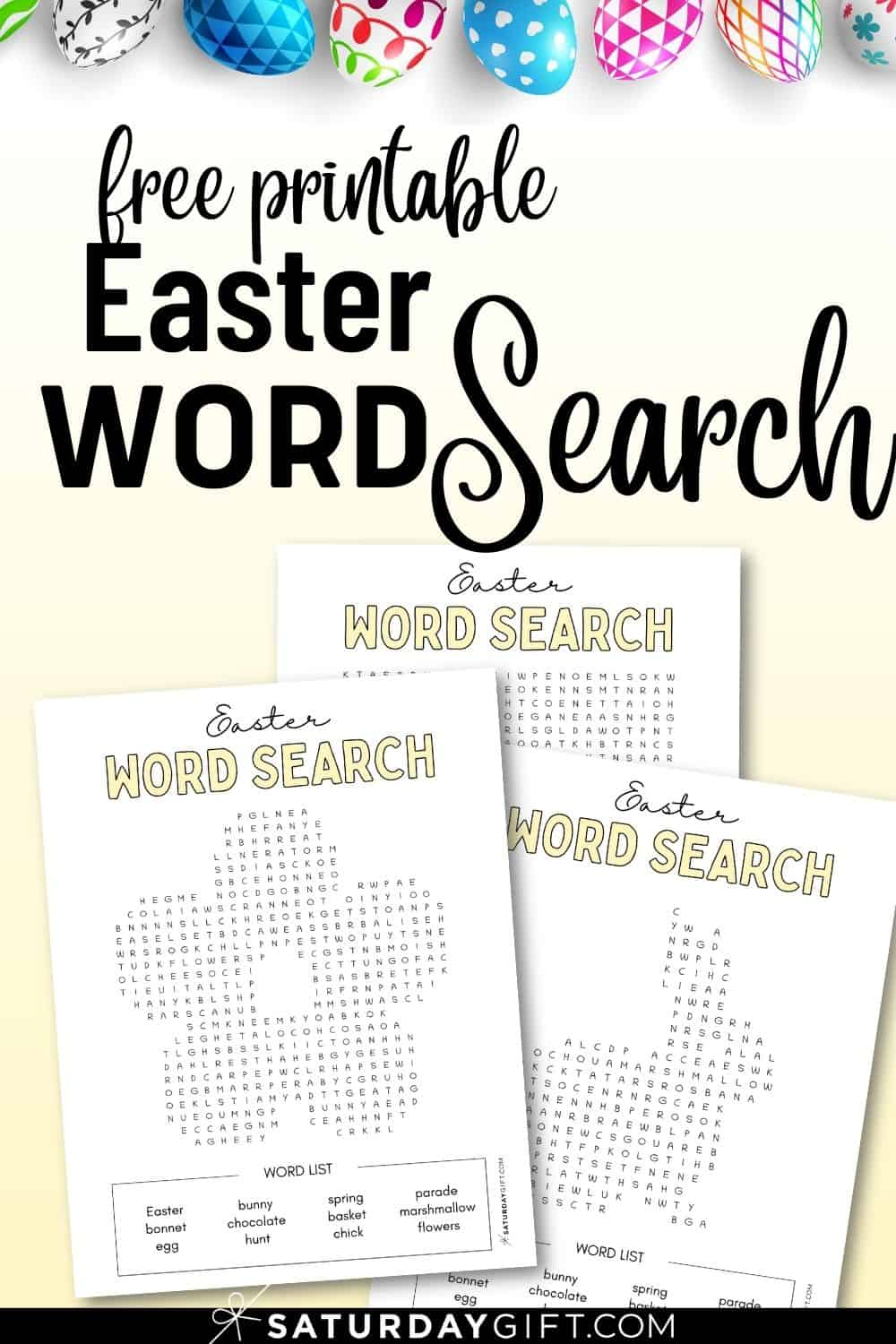 Easter Word Search - Cute & Free Printables | SaturdayGift
