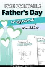 Father's Day Crossword Puzzle - Cute & Free Printable | SaturdayGift