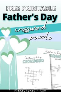 Father's Day Crossword Puzzle - Cute & Free Printable | SaturdayGift
