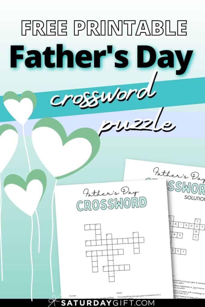 Father s Day Crossword Puzzle Cute Free Printable SaturdayGift