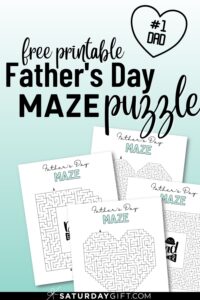 Father's Day Maze Printable - Cute & Free Templates | SaturdayGift