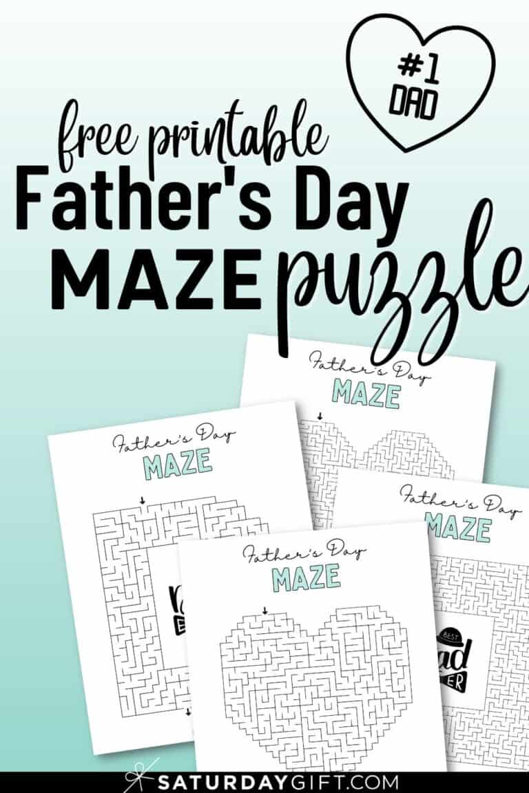Father's Day Maze Printable - Cute & Free Templates | SaturdayGift